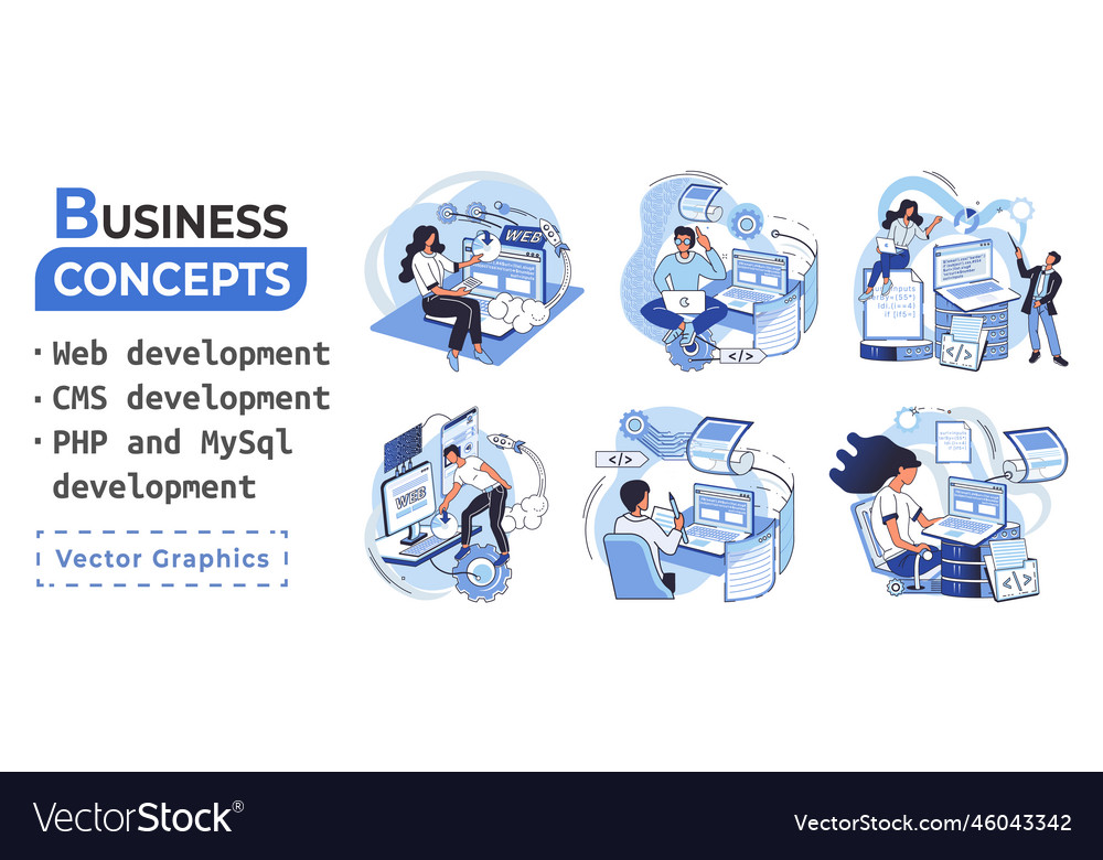 Website architecture concepts web development Vector Image