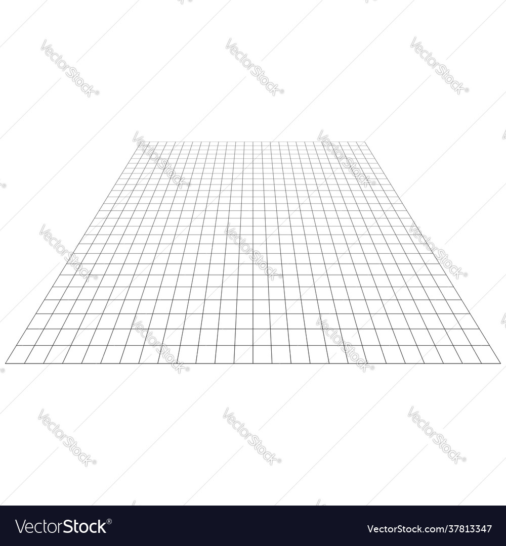 Abstract 3d grid mesh in perspective checkered Vector Image