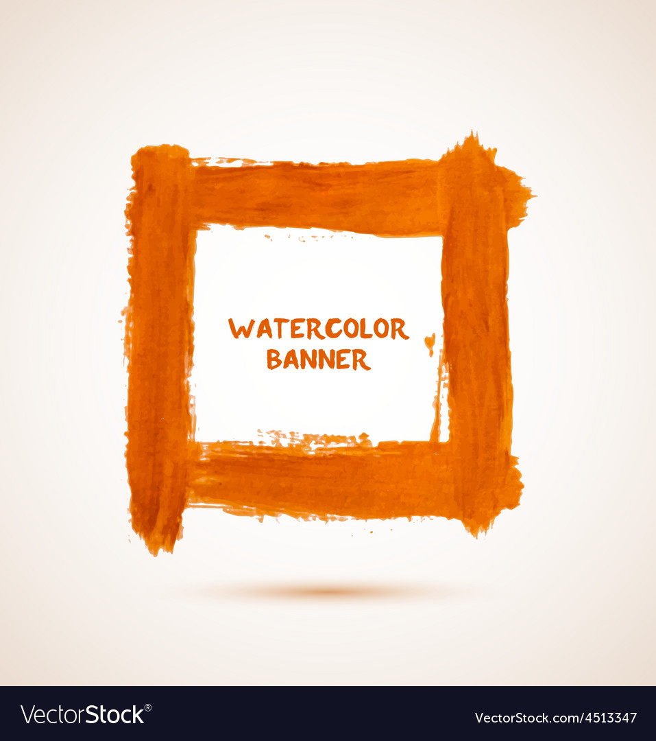 Abstract orange watercolor hand-drawn banner Vector Image