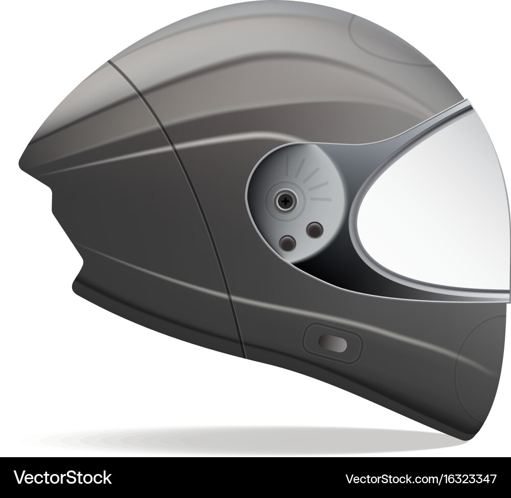 Black motorcycle helmet side view isolated on a Vector Image