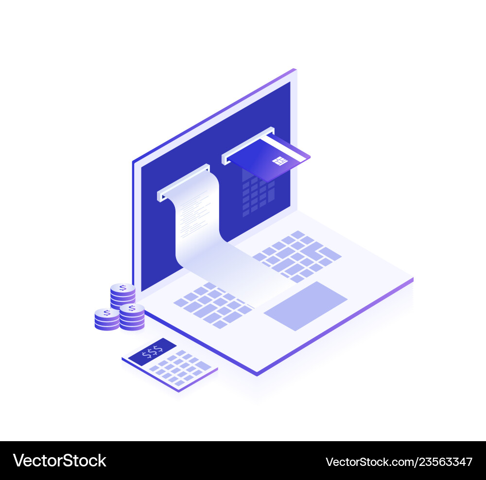Concept of online payment electronic bill Vector Image