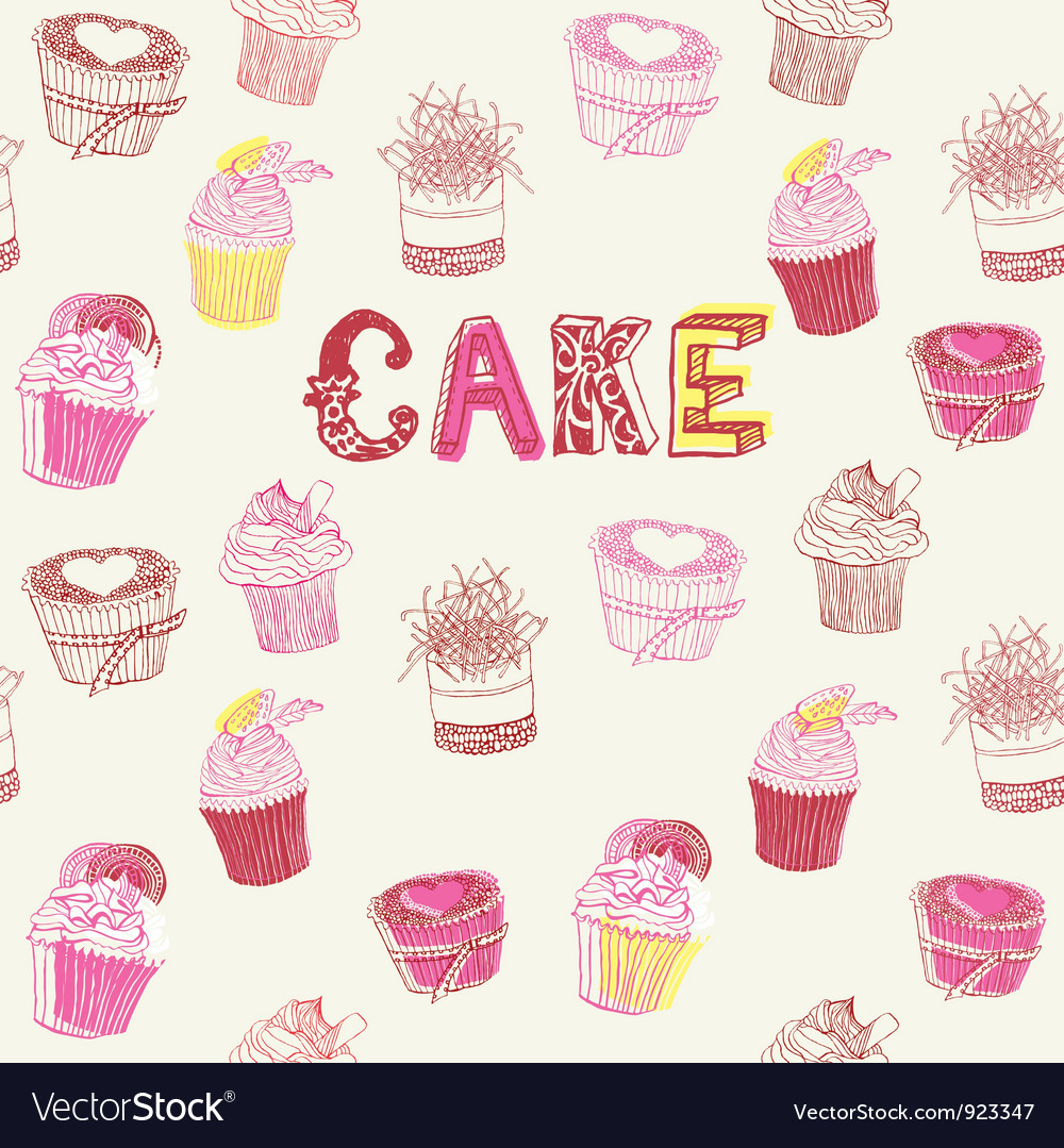 Cupcake pattern Royalty Free Vector Image - VectorStock
