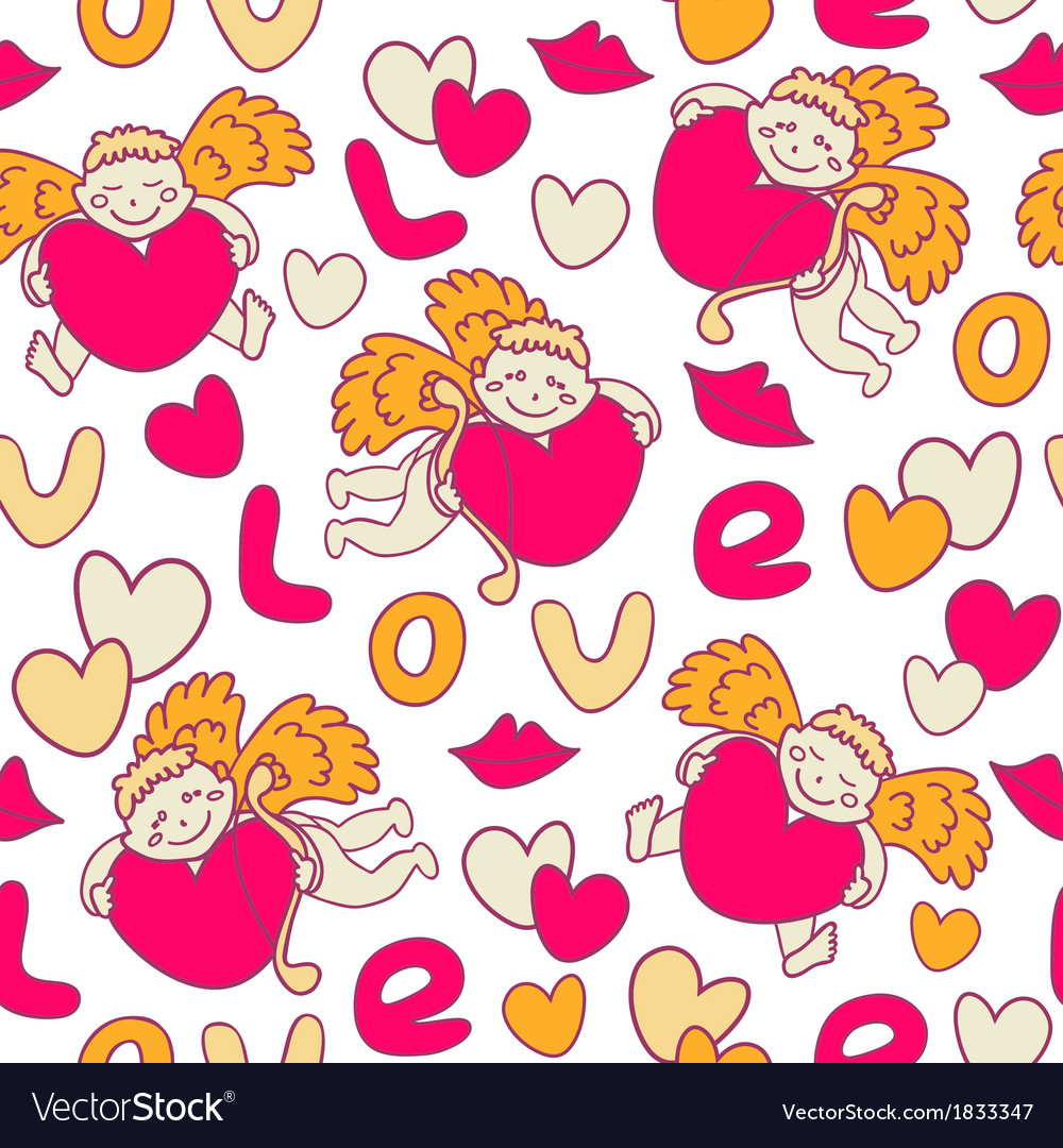 Cupids seamless pattern Royalty Free Vector Image