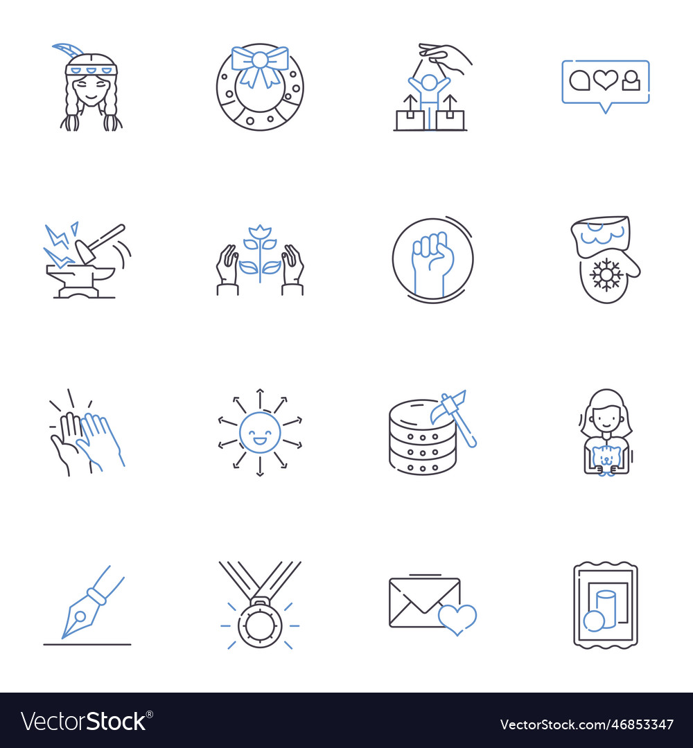 Discovery line icons collection exploration Vector Image Discovery line icons collection exploration Vector Image