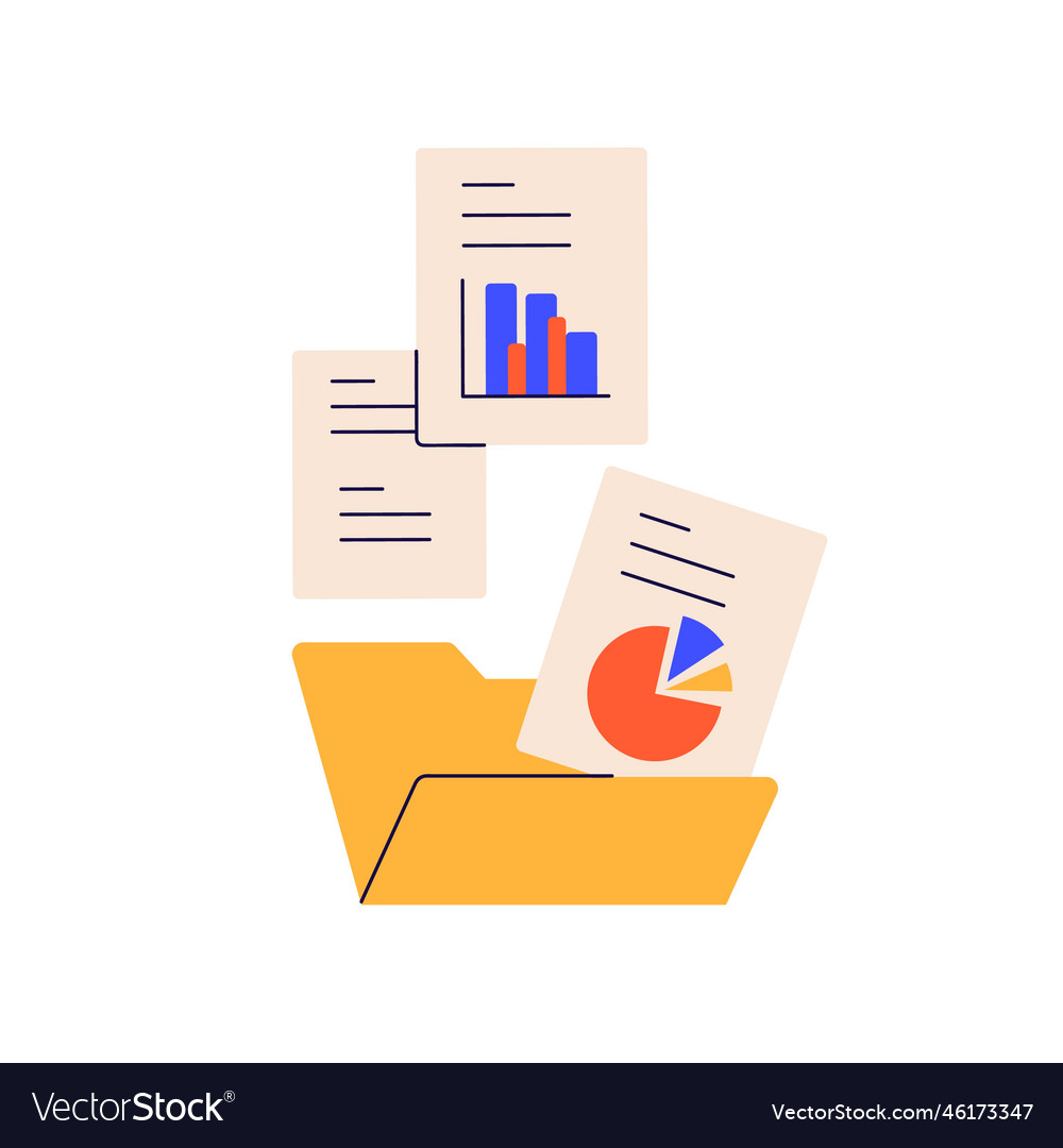 Documents from computer folder business archive Vector Image