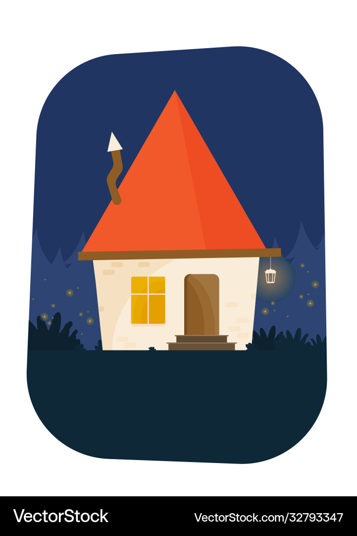 Family home in flat style Royalty Free Vector Image