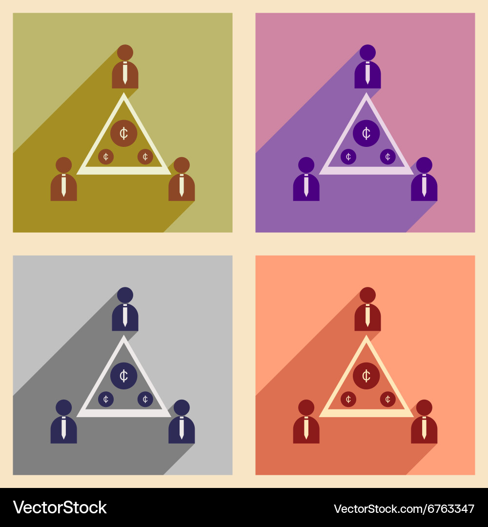 Flat with shadow icon concept group of people Vector Image