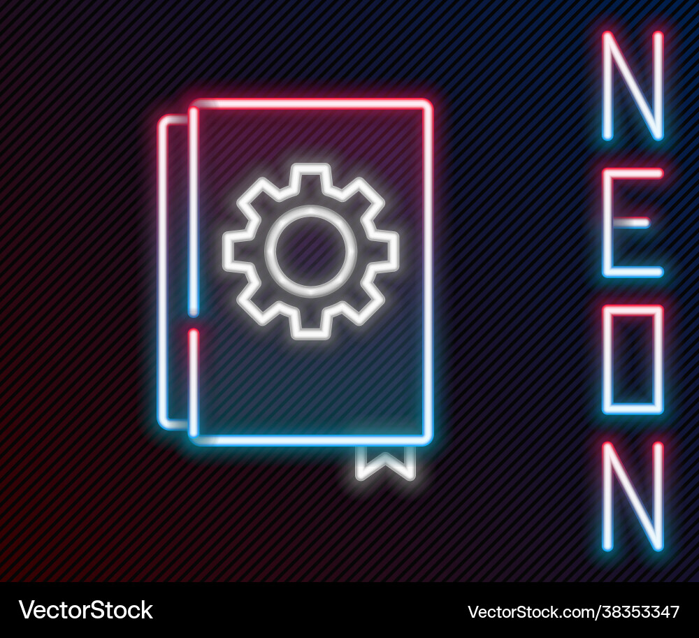 Glowing neon line user manual icon isolated Vector Image