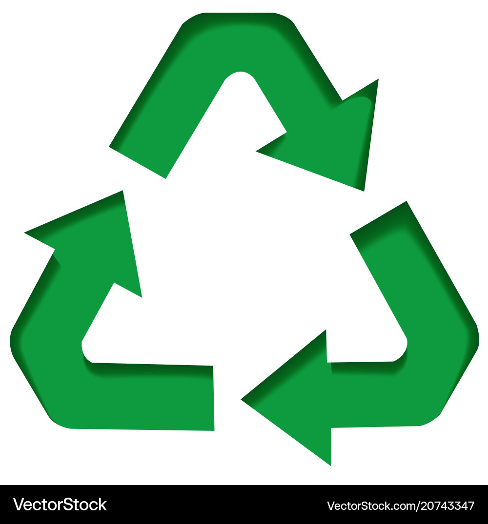 Green recycle sign Royalty Free Vector Image - VectorStock