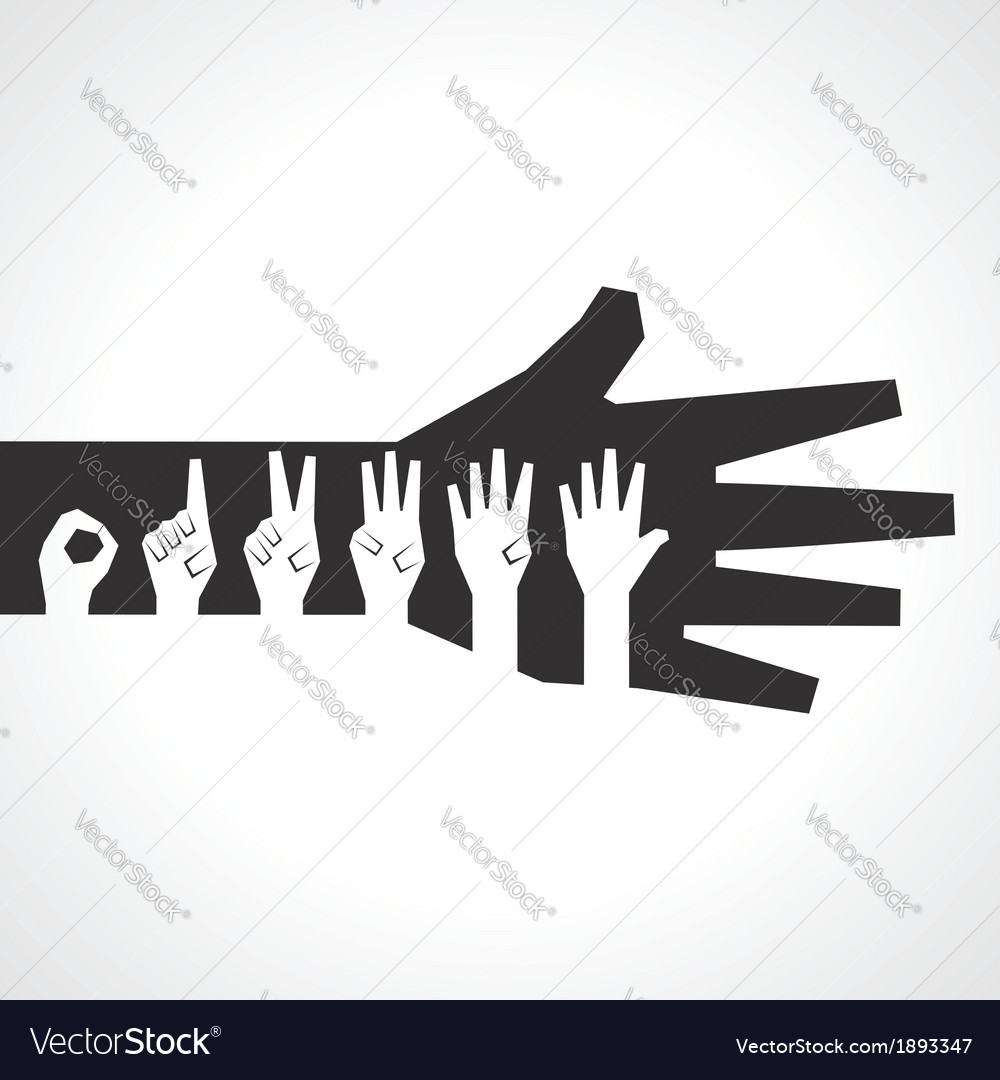 Hands make number zero to five Royalty Free Vector Image