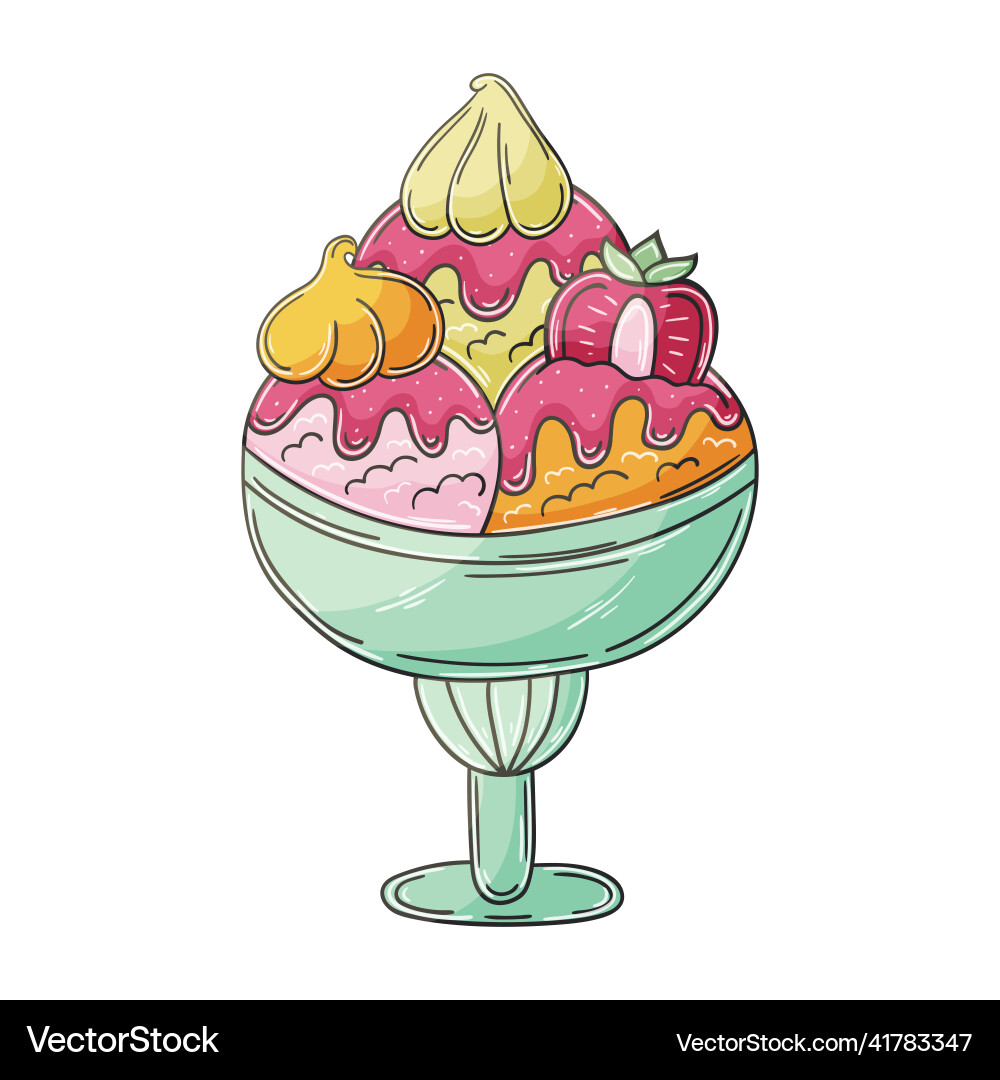 In hand draw style sweet dessert graphic element Vector Image