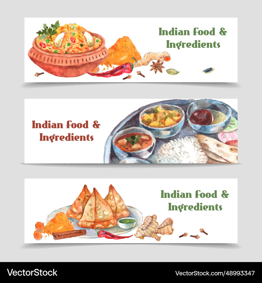 Indian food banners set Royalty Free Vector Image