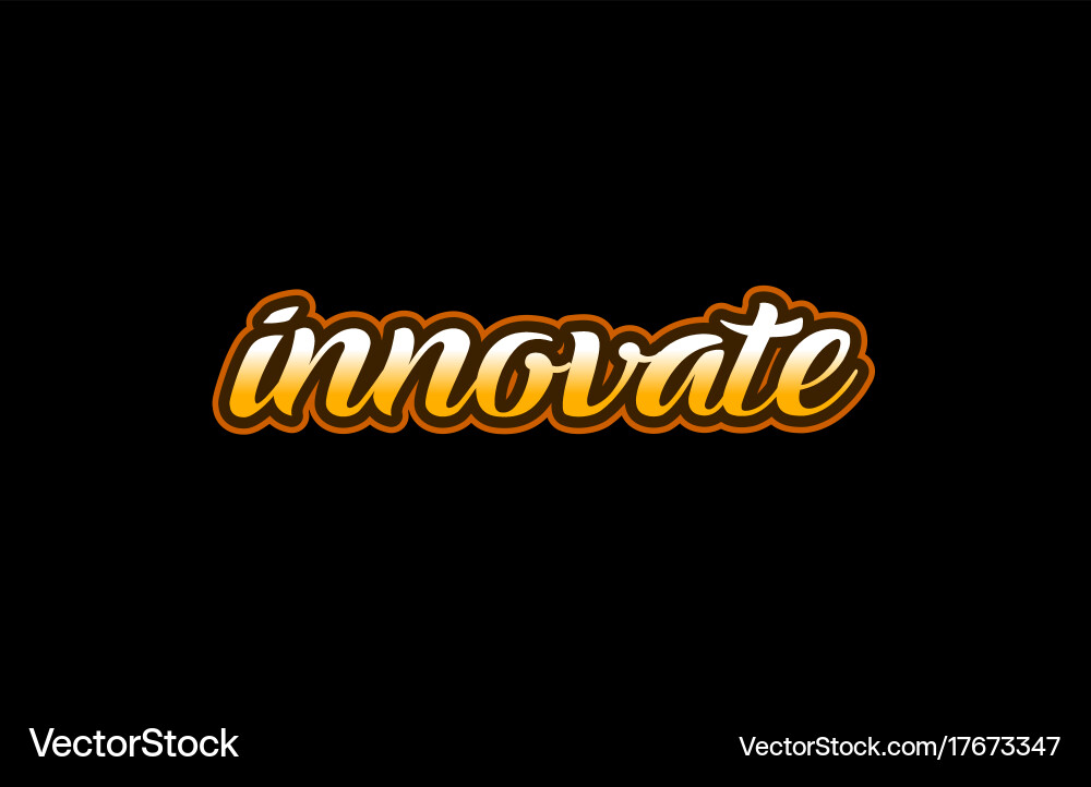 Innovate word text banner postcard logo icon Vector Image