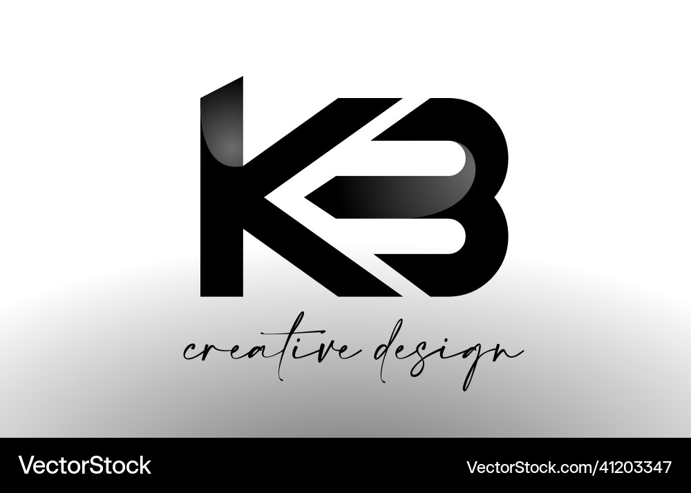 Kb letter logo design with elegant minimalist Vector Image