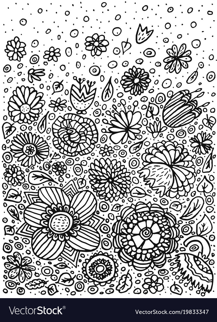 Pattern doodle coloring Royalty Free Vector Image