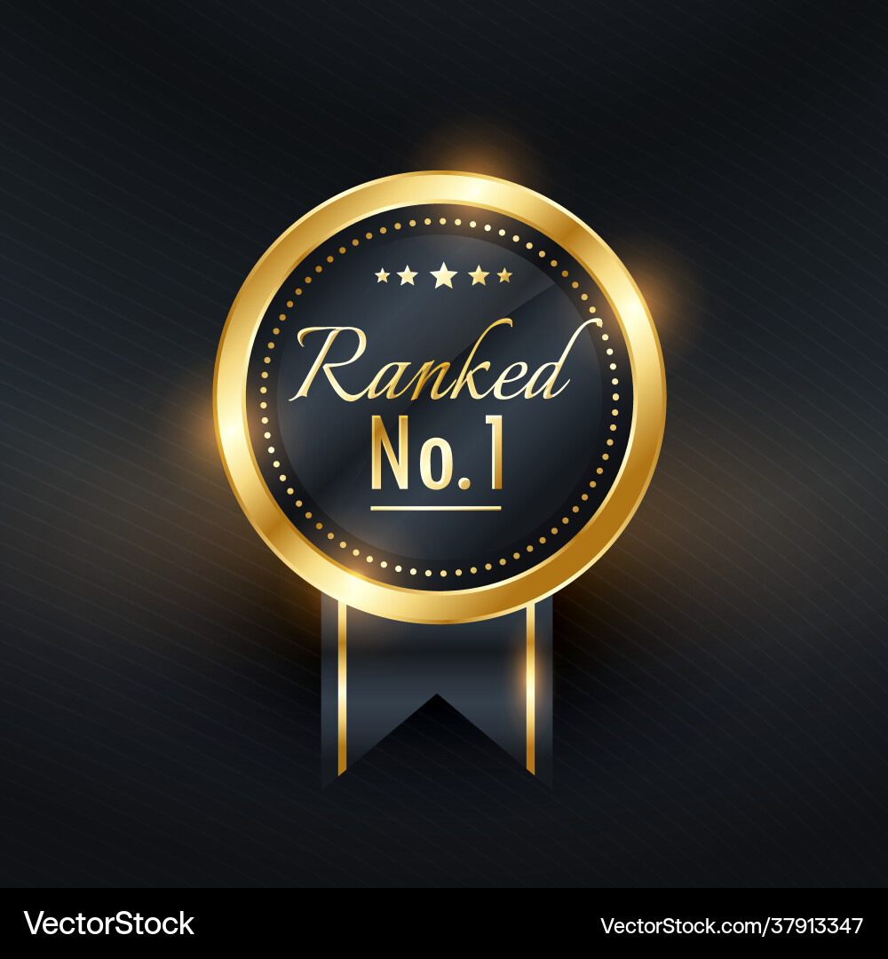Ranked no 1 business label design Royalty Free Vector Image