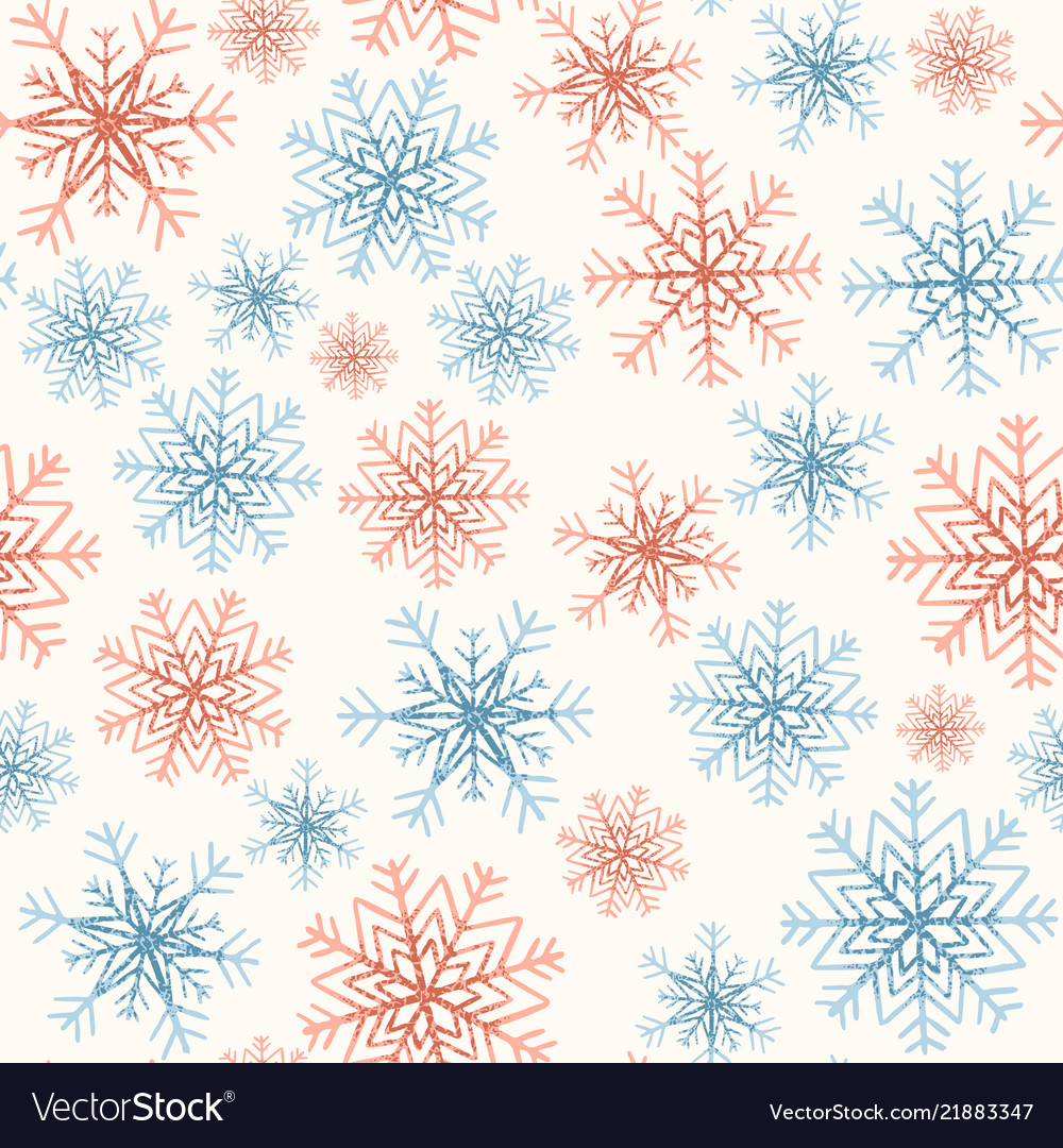Seamless pattern with snowflakes Royalty Free Vector Image