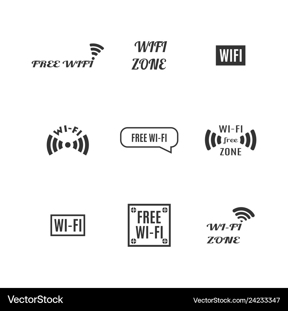 Set of wireless icons Royalty Free Vector Image
