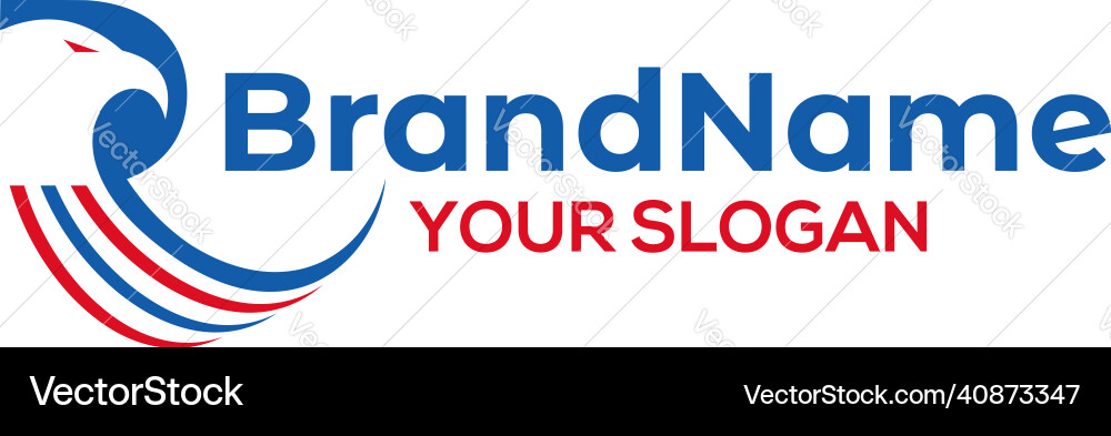 Simple r eagle logo design Royalty Free Vector Image