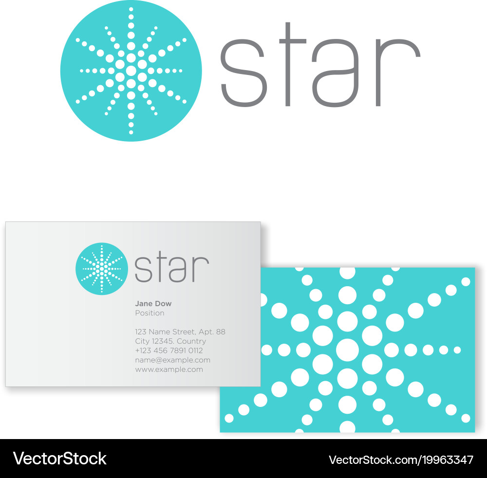 Star logo abstract emblem business card Royalty Free Vector