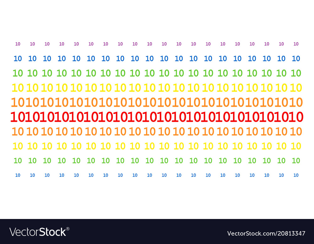 Ten digits text shape halftone spectral array Vector Image
