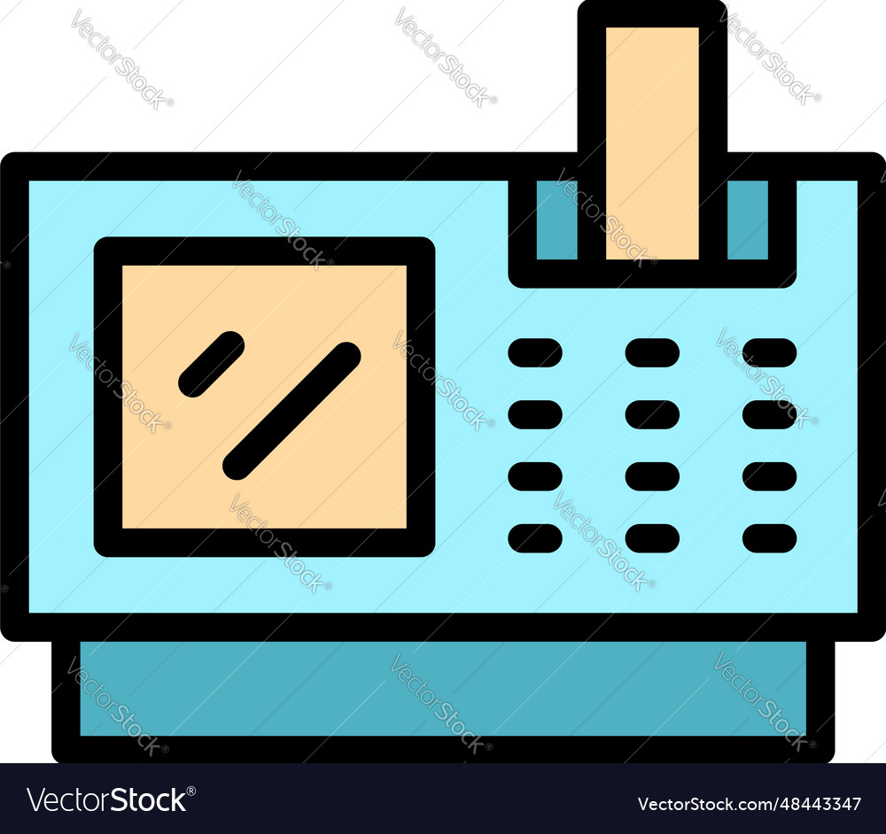 Touchscreen pos machine icon flat Royalty Free Vector Image