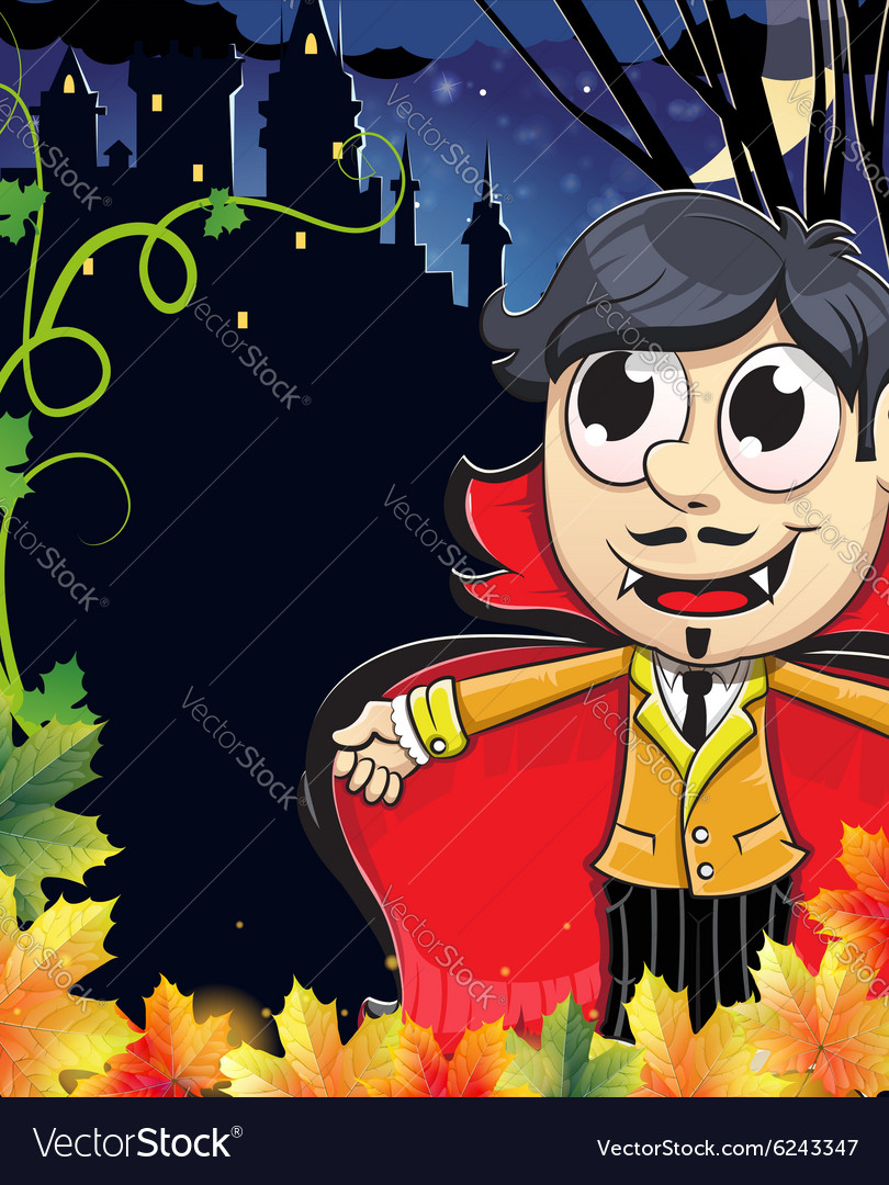 Vampire boy near the castle Royalty Free Vector Image