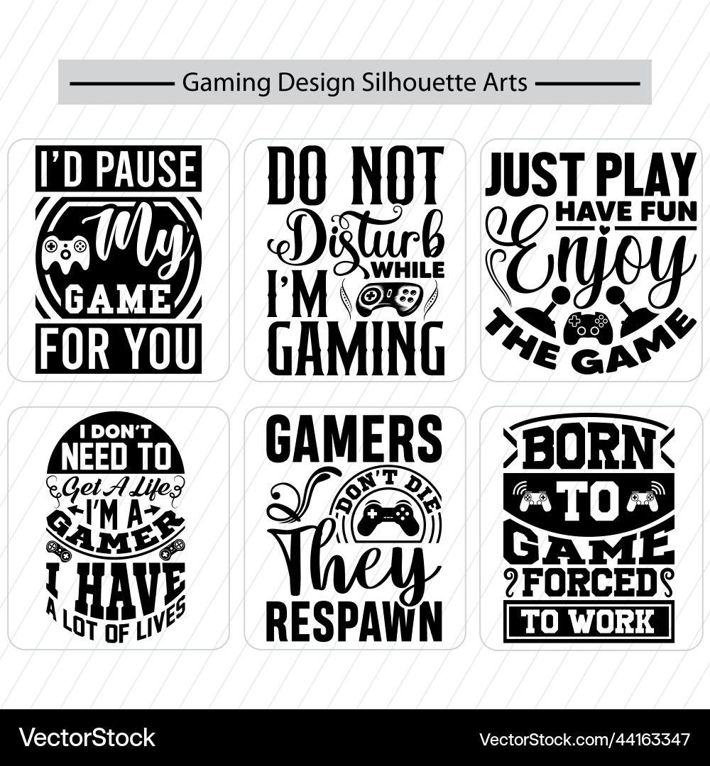 Video game typography graphic gaming design arts Vector Image