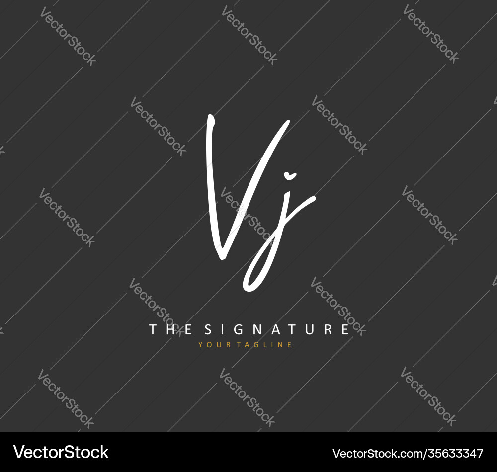 Vj initial letter handwriting and signature logo Vector Image