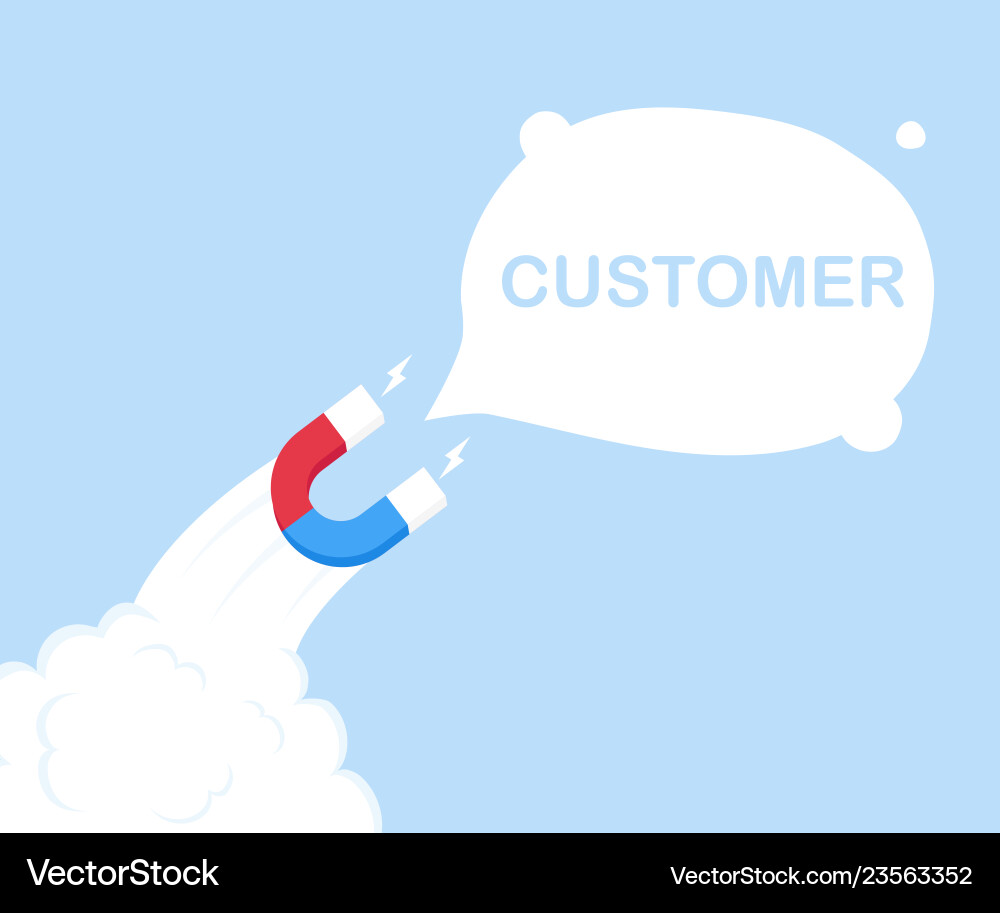 A marketing magnet attracting new customer Vector Image