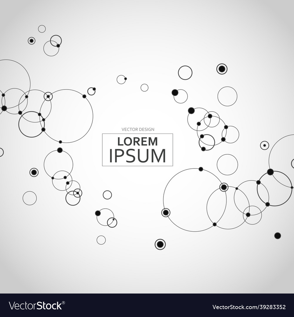 Abstract dots and circles line connected minimal Vector Image