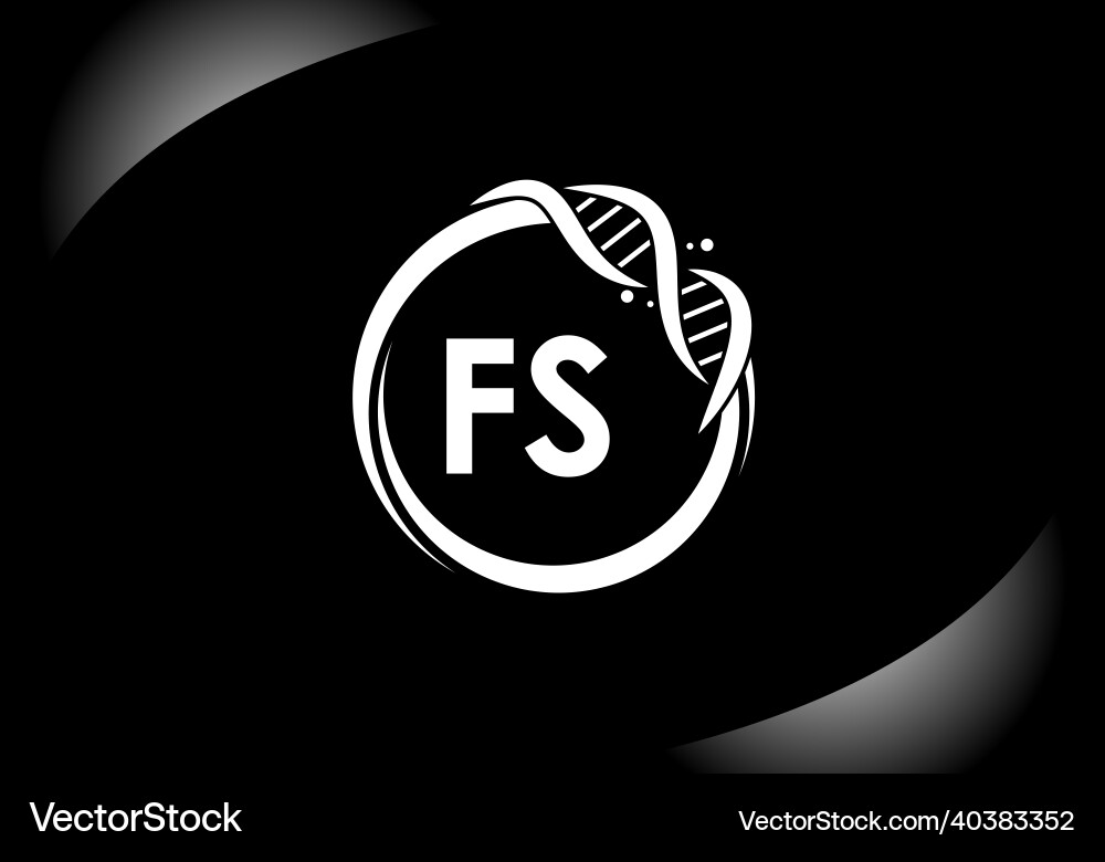 Black letter fs monogram alphabet in a circle Vector Image