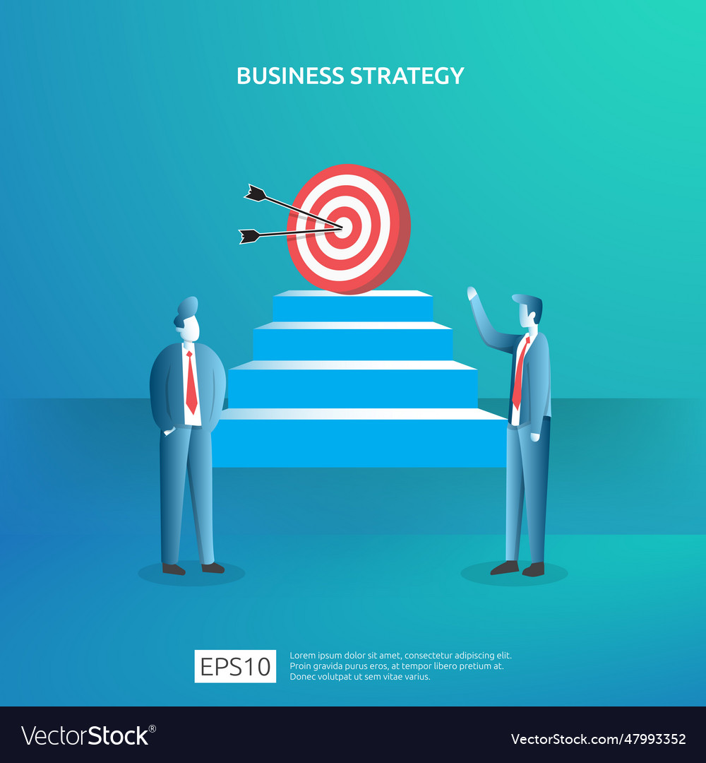 Business goal achievement vision and plan concept Vector Image