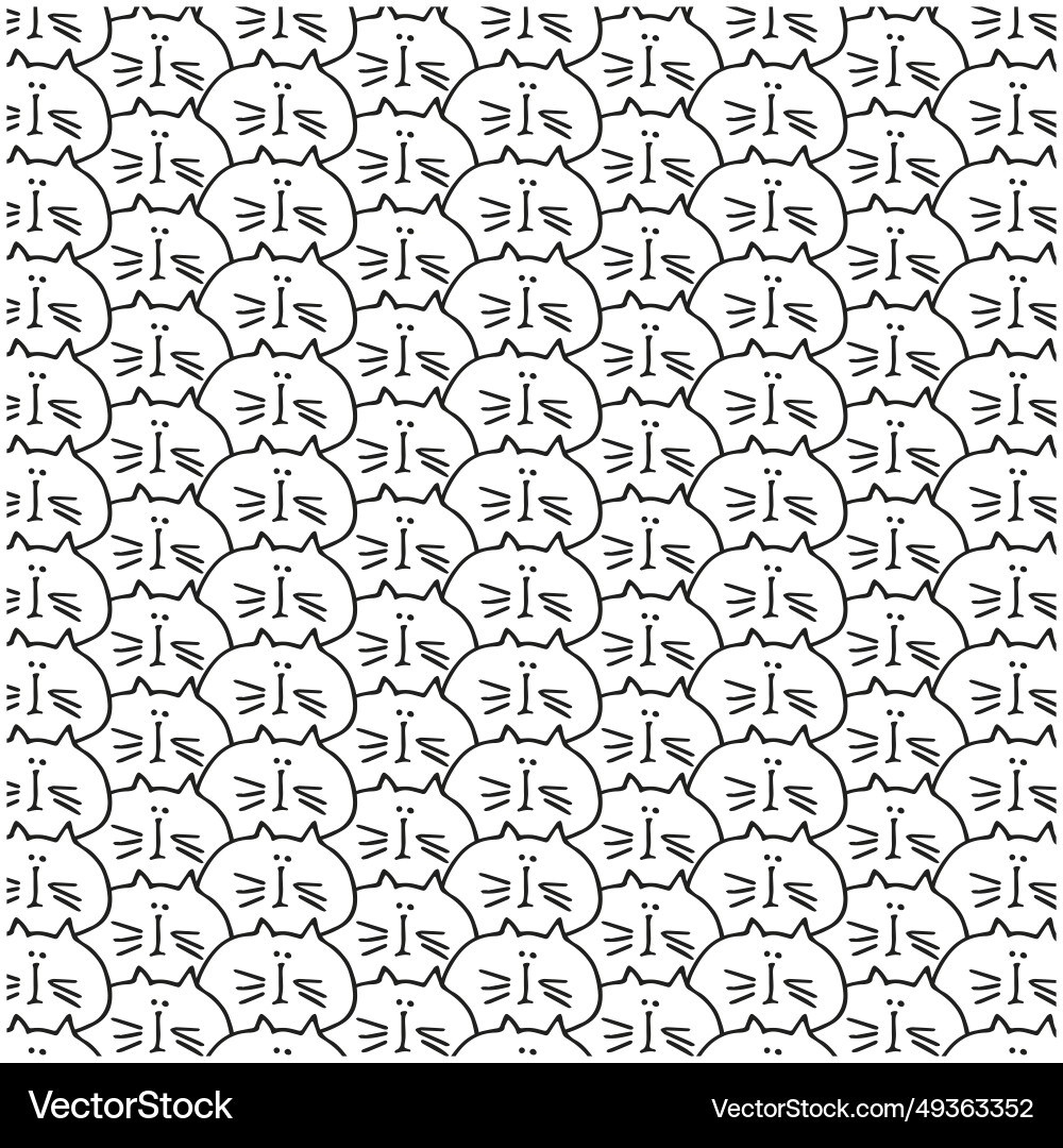 Cat seamless pattern Royalty Free Vector Image