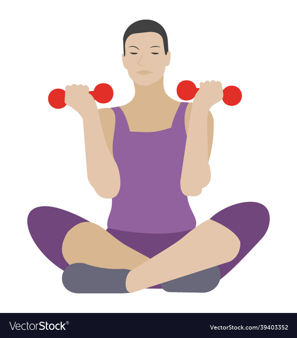 Dumbbells exercise Royalty Free Vector Image - VectorStock