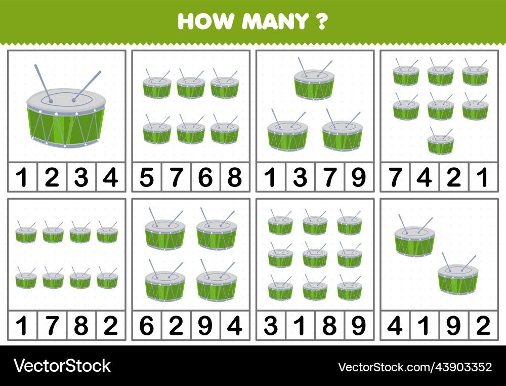 Education game for children counting how many Vector Image