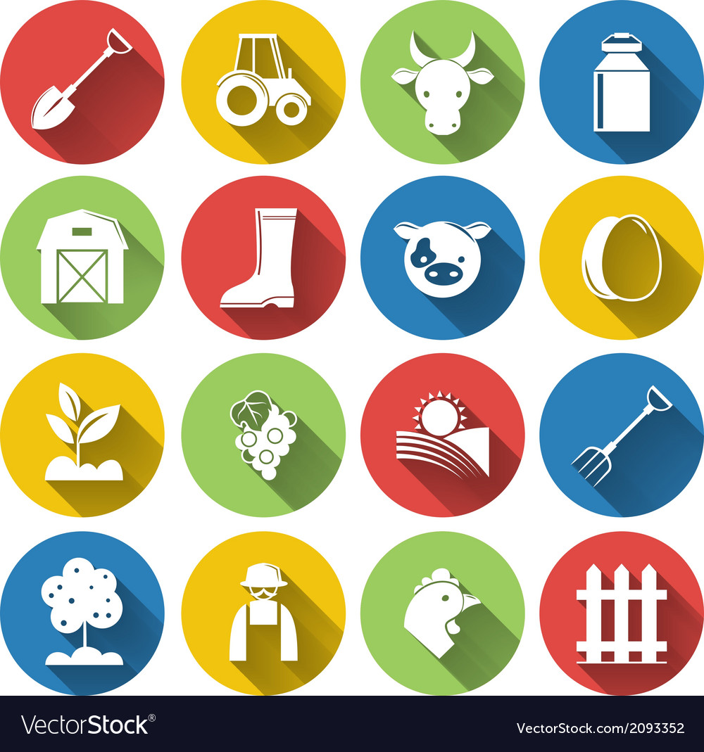 Farming Icon Set Royalty Free Vector Image - VectorStock