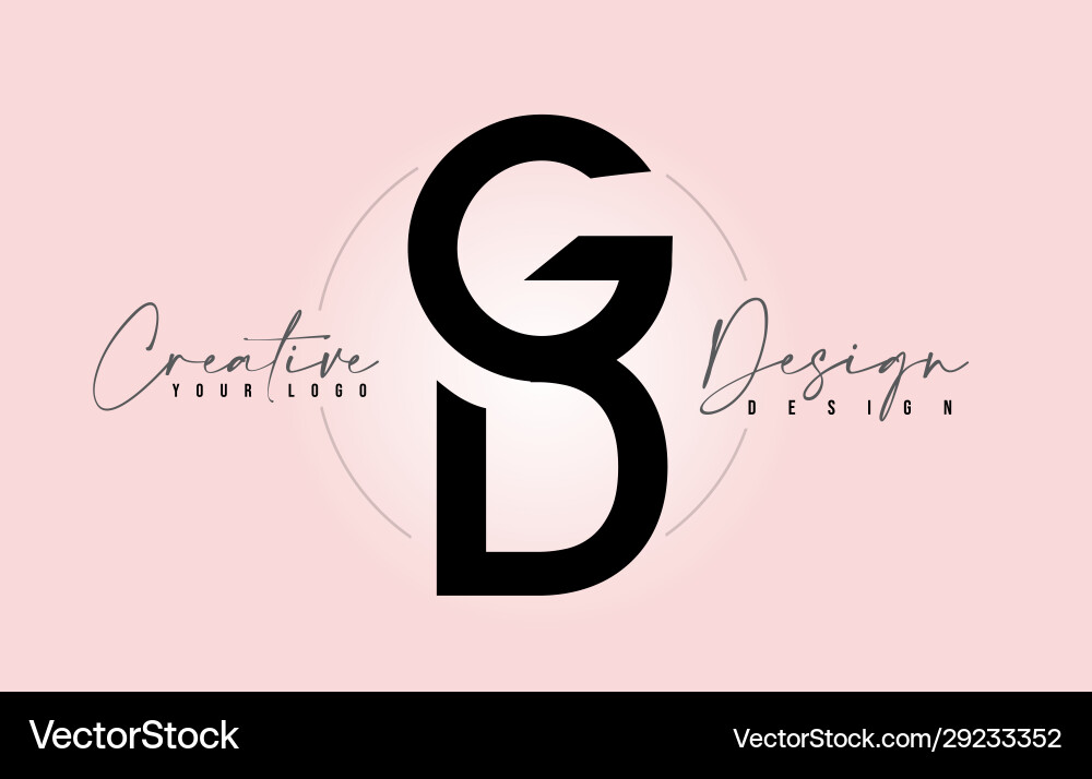 Gd letter design icon logo with letters one Vector Image