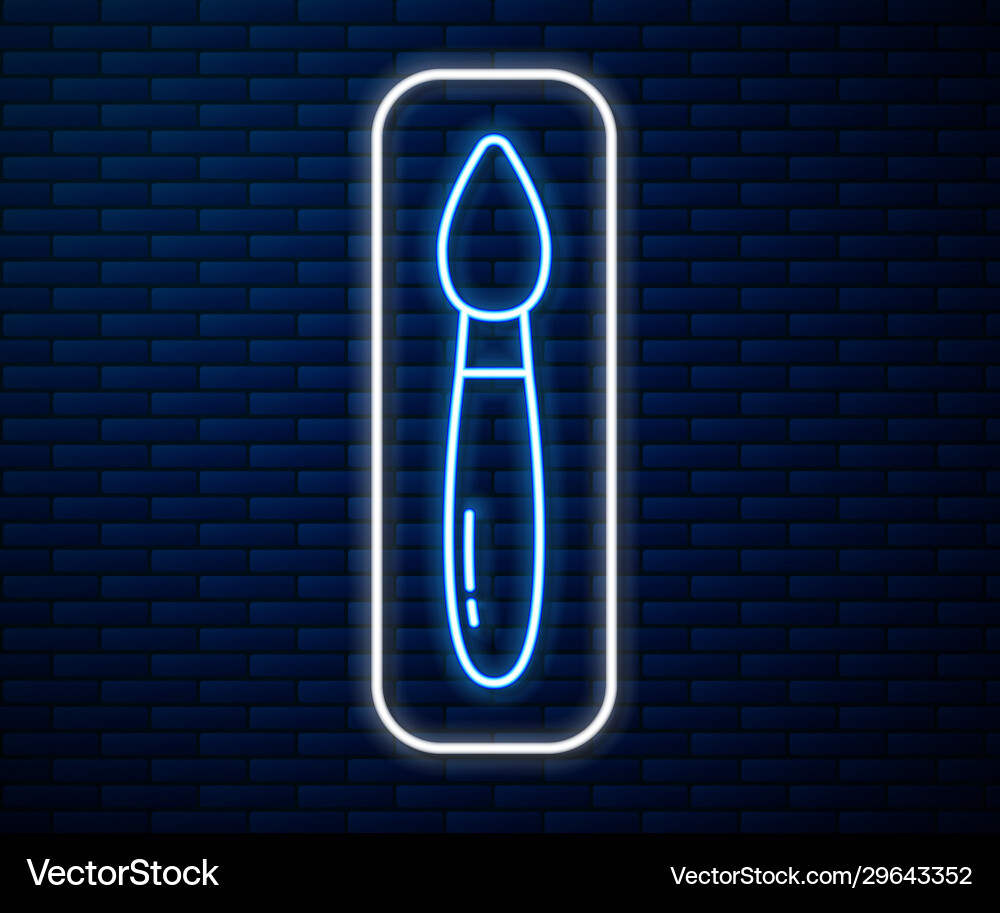 Glowing neon line paint brush icon isolated Vector Image
