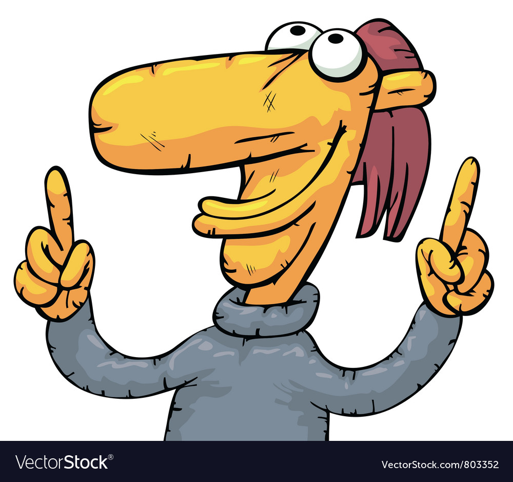 Happy man pointing up Royalty Free Vector Image