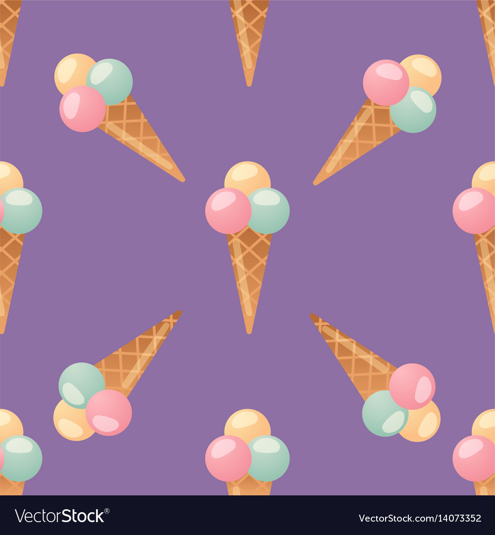 Ice cream seamless pattern background dessert Vector Image