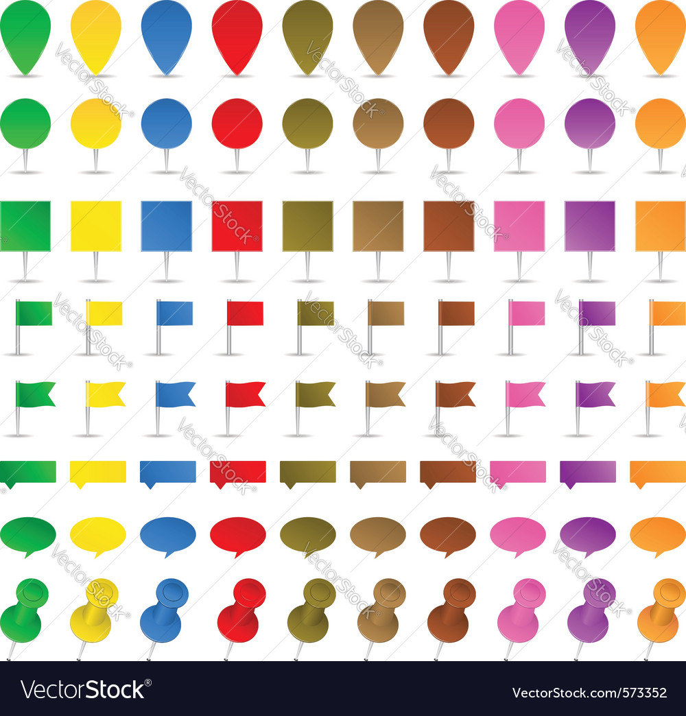 Map markers Royalty Free Vector Image - VectorStock