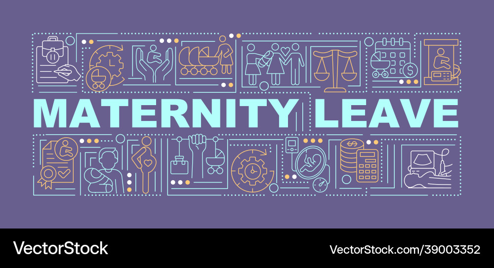 Maternity leave purple word concepts banner Vector Image