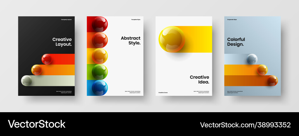 Multicolored catalog cover a4 design bundle Vector Image