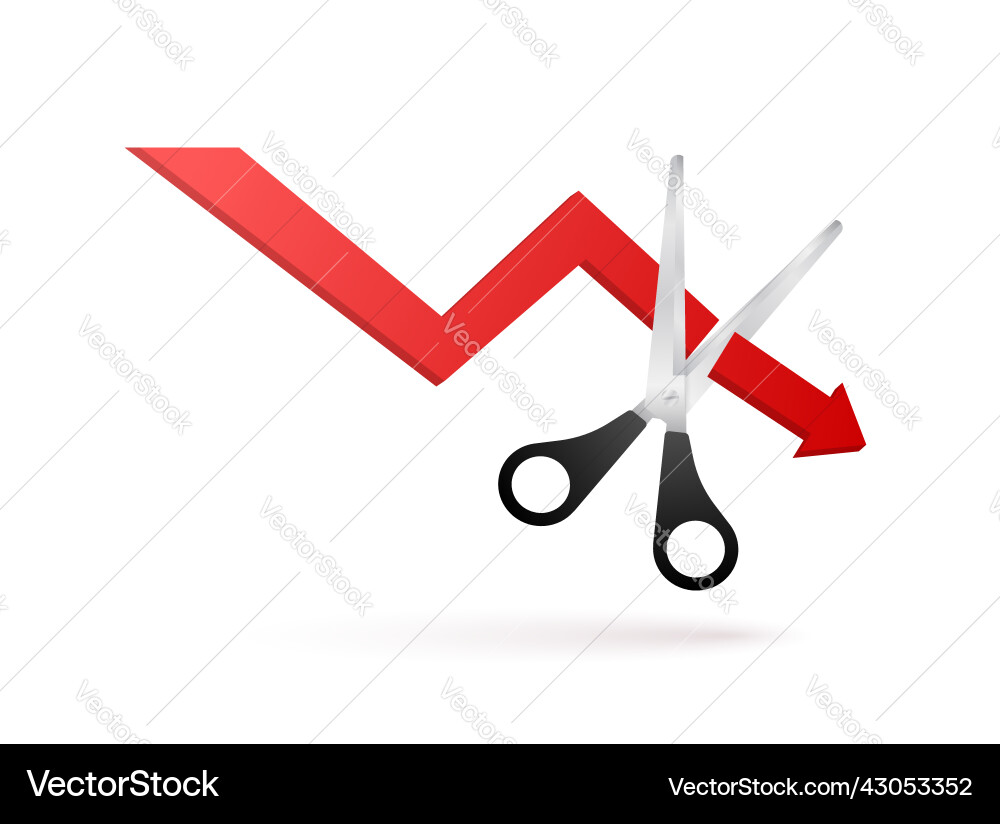 Price cut in flat style on white background Vector Image