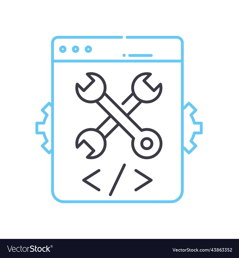 Software Line Icon Outline Symbol Royalty Free Vector Image