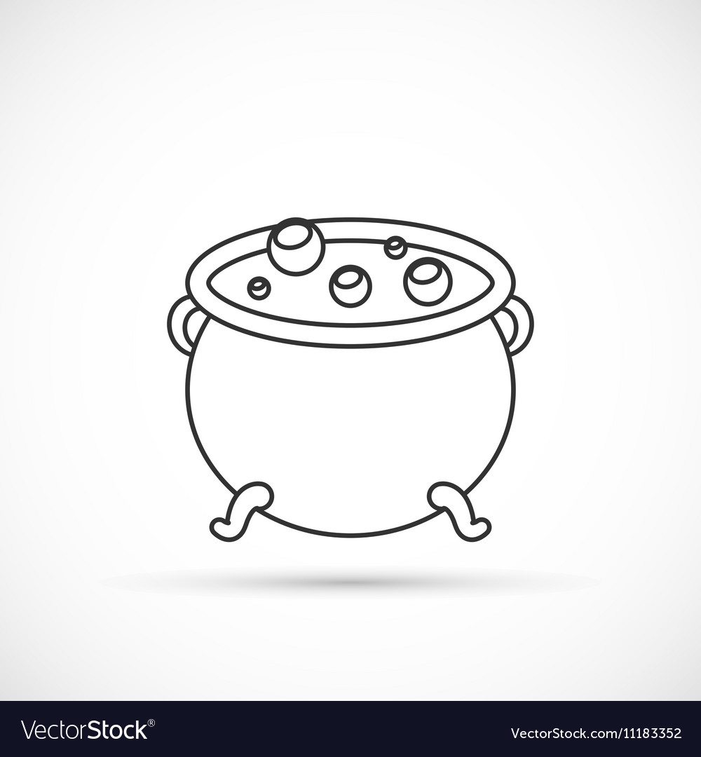 Witch cauldron outline icon Royalty Free Vector Image