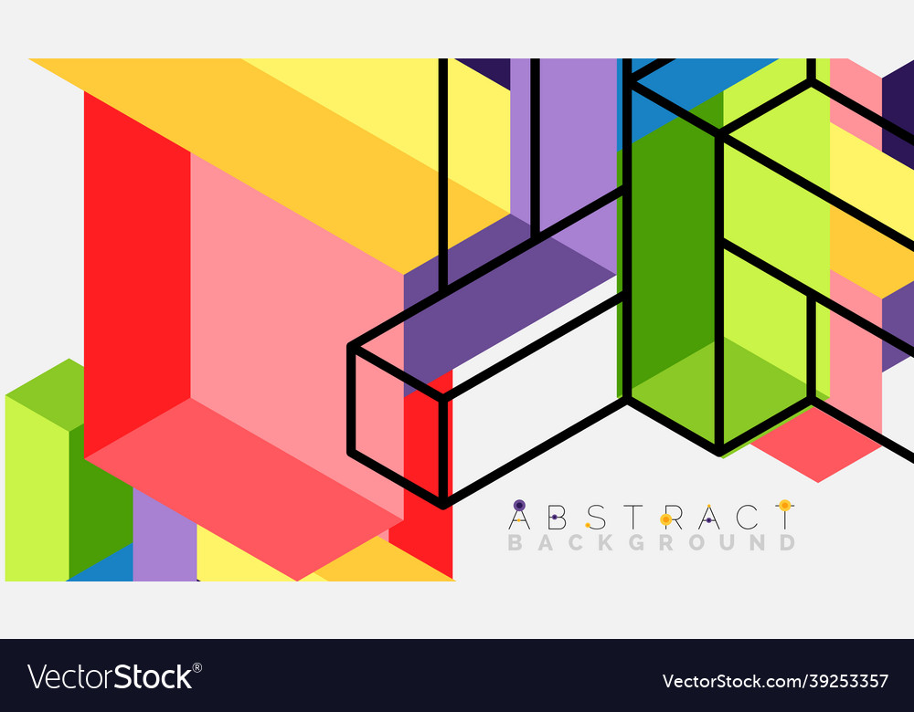 Abstract Background 3d Cubes Cubic Elements Vector Image