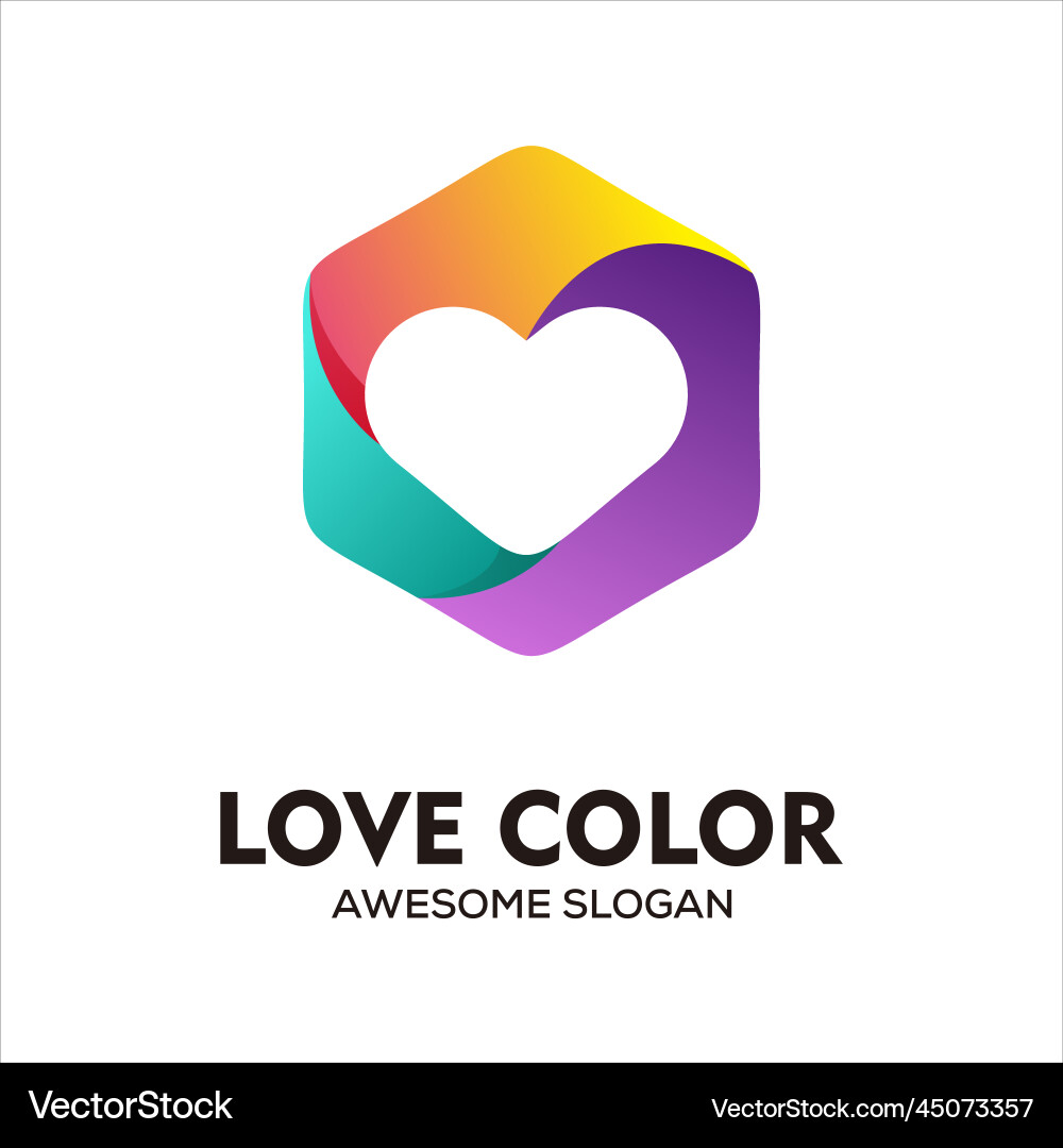 Abstract colorful love logo Royalty Free Vector Image