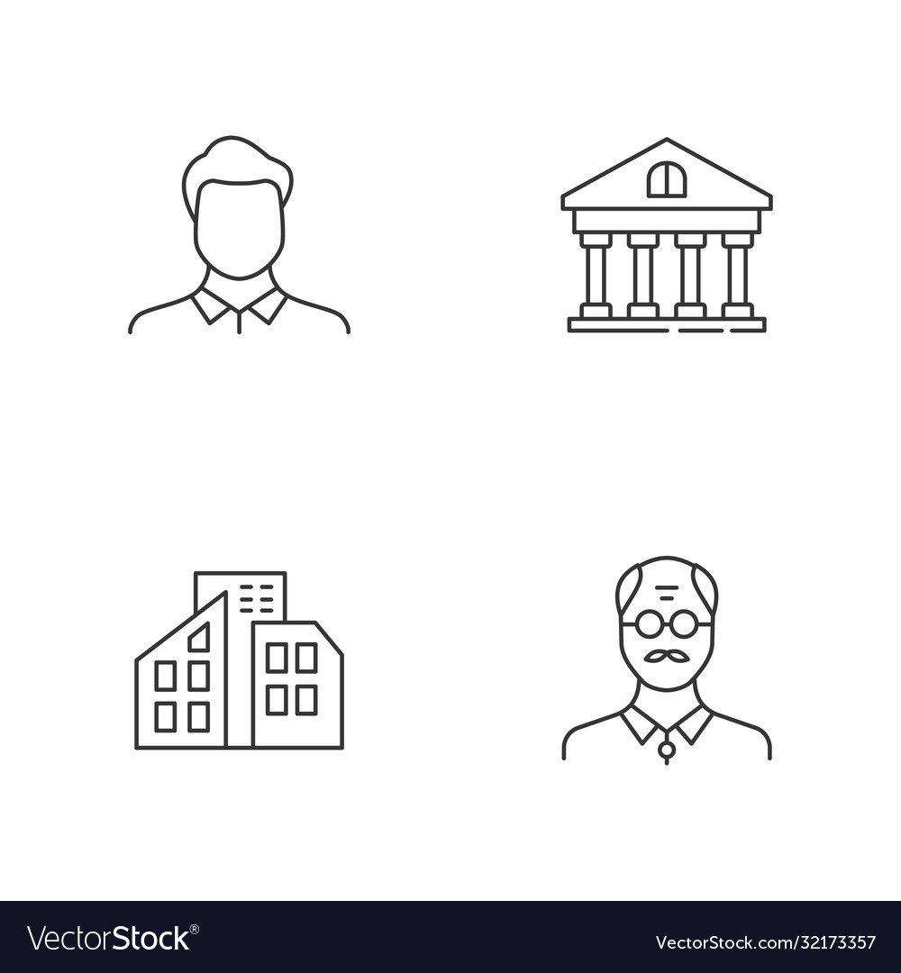 Business linear icons set Royalty Free Vector Image
